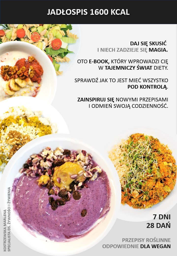Magia diety - Jadłospis 1600 kcal - wersja odpowiednia dla wegan i wegetarian - ebook PDF ...