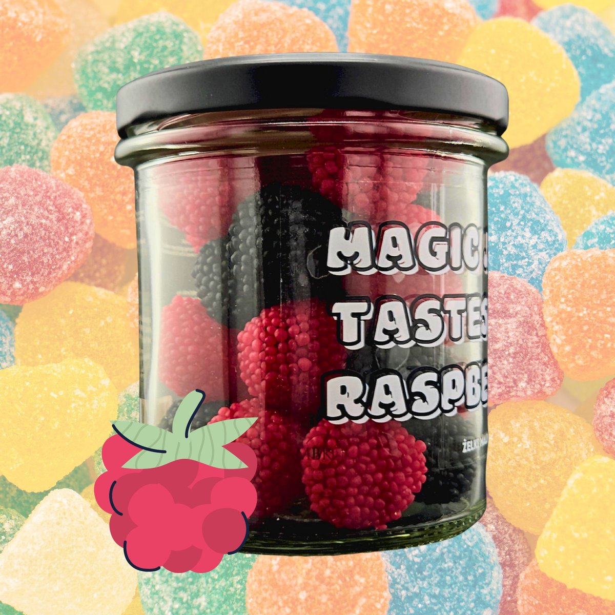 Magic Jelly Tastes LikeRaspbery ! Żelki malinki 210g - CandyMBK | Sklep ...