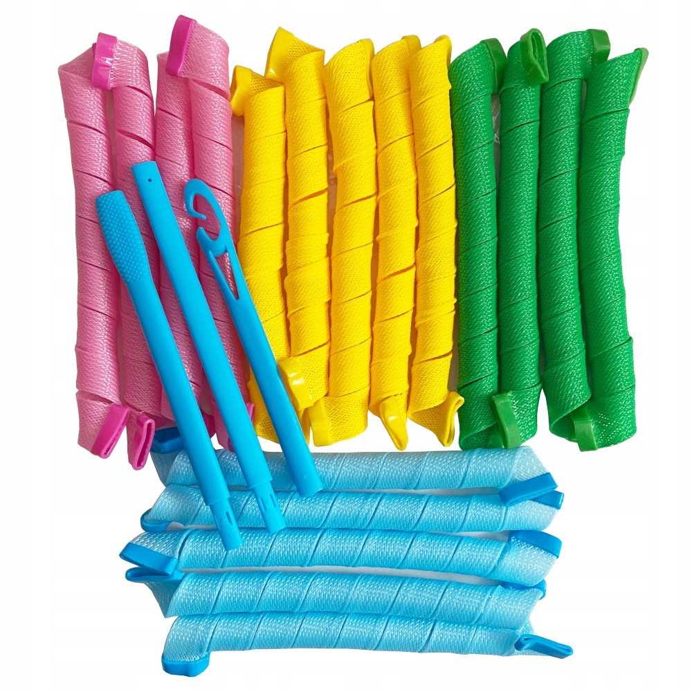 MAGICZNE PAPILOTY WAŁKI DO KRĘCENIA WŁOSÓW LOKI FALE DŁUGIE 55 CM ...