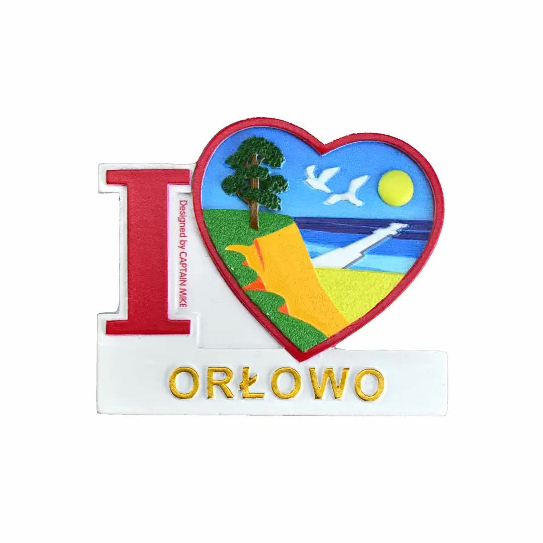 Magnes na lodówkę Pamiątka Serce I LOVE ORŁOWO Captain Mike - Captain ...