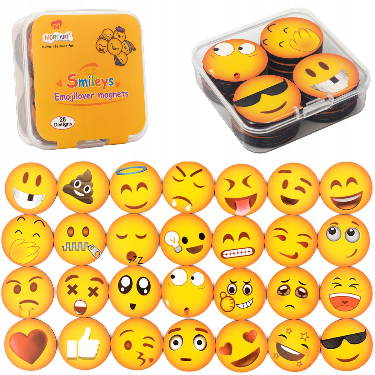 MAGNESY NA LODÓWKĘ EMOTKI BUŹKI MINKI 28 sztuk - Zlaro | Sklep EMPIK.COM