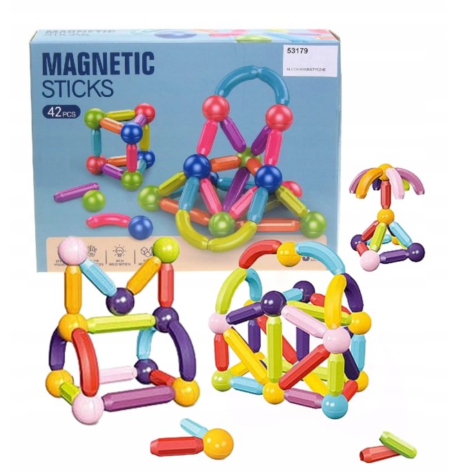 Magnetic Sticks – Duże Klocki Magnetyczne 42 elementy / Rozwijaj ...