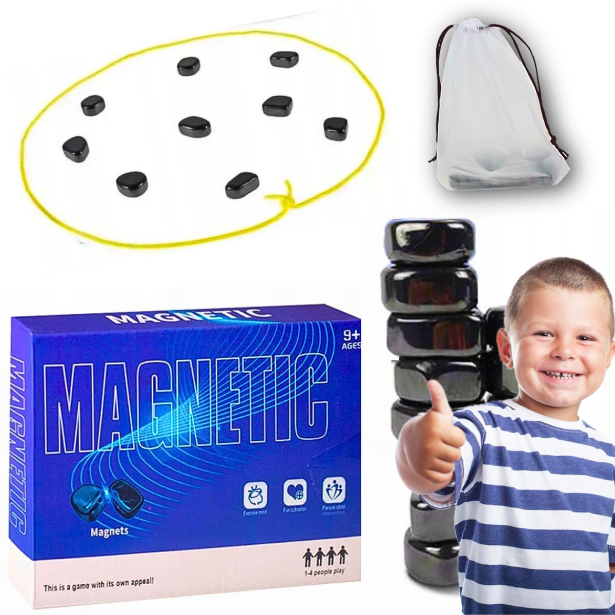 MAGNETYCZNA GRA W KAMIENIE MAGNETYCZNE GRA EDUKACYJNE ZESTAW 30 szt - Inna marka | Sklep EMPIK.COM