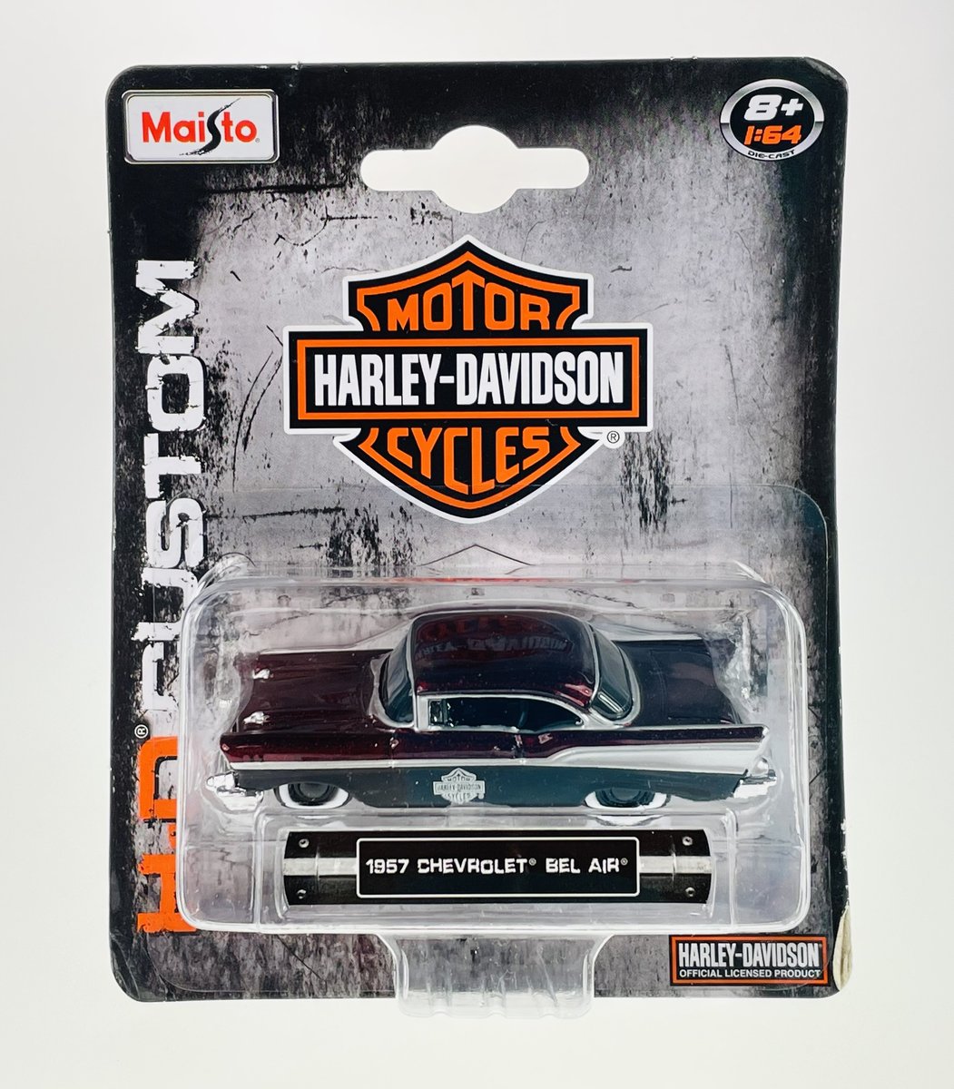 MAISTO HD CUSTOM 1957 CHEVROLET BEL AIR 1:64 NOWY MODEL METALOWY ...