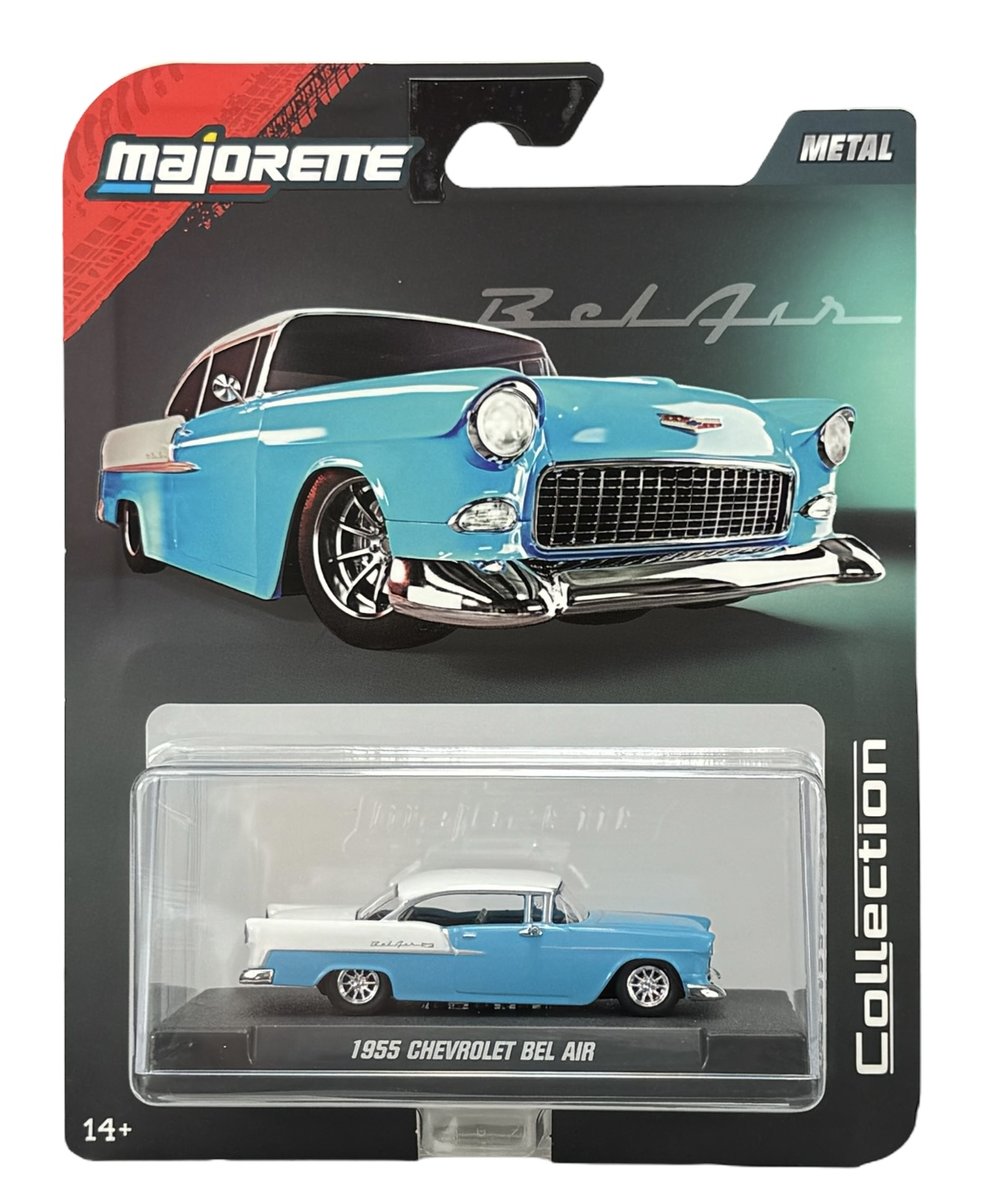 MAJORETTE COLLECTION 1955 CHEVROLET BEL AIR NIEBIESKI 1:64 8505001000 ...