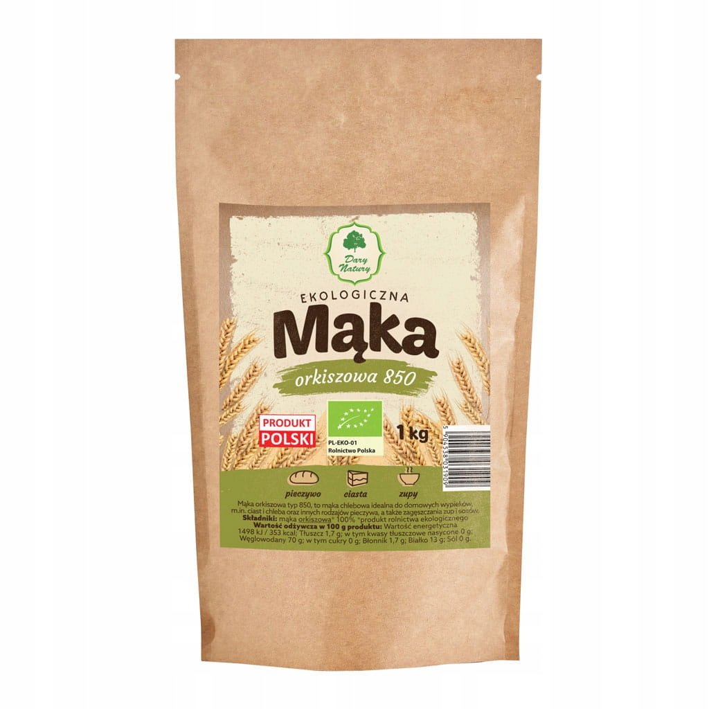 Mąka orkiszowa typ 850 EKO 1kg Dary Natury - Dary Natury | Sklep EMPIK.COM