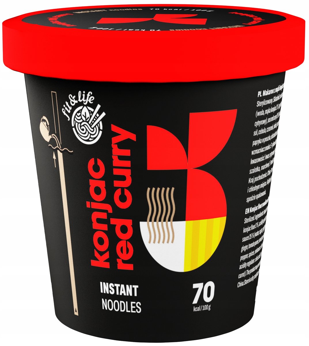 Makaron z mąki konjac z sosem red curry Konjac Noodles 162g 70kcal/100g ...