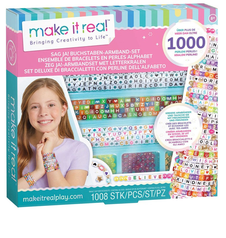 Make it Real Zestaw do Tworzenia Bransoletek z Literkami – 1000 ...