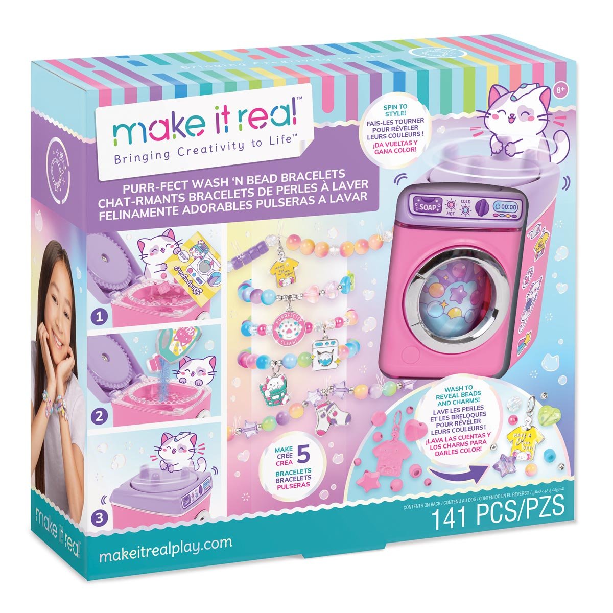 MAKE IT REAL ZestawPurrrfect Wash n Bead, zabawka kreatywna - MIR MAKE ...