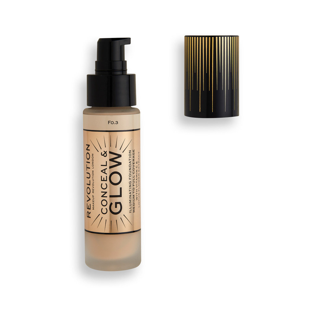 Makeup Revolution, Conceal & Glow, Illuminating, Cream Foundation, F3 ...