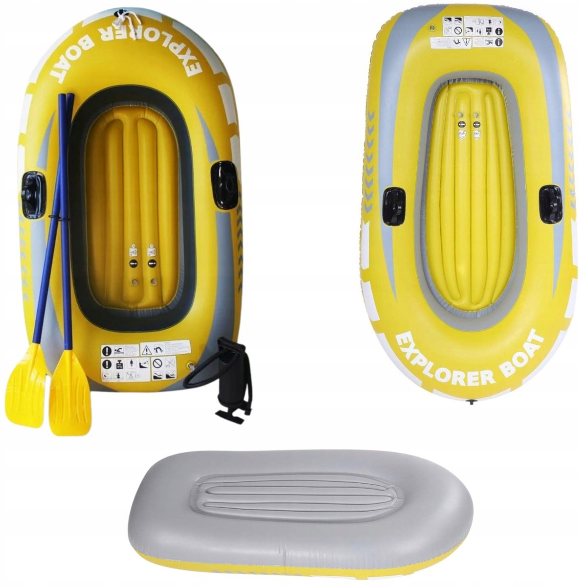 Mała Łódka PCV Wodna Rekreacyjna Ponton 2 Osobowy Nadmuchiwana Łódź ...