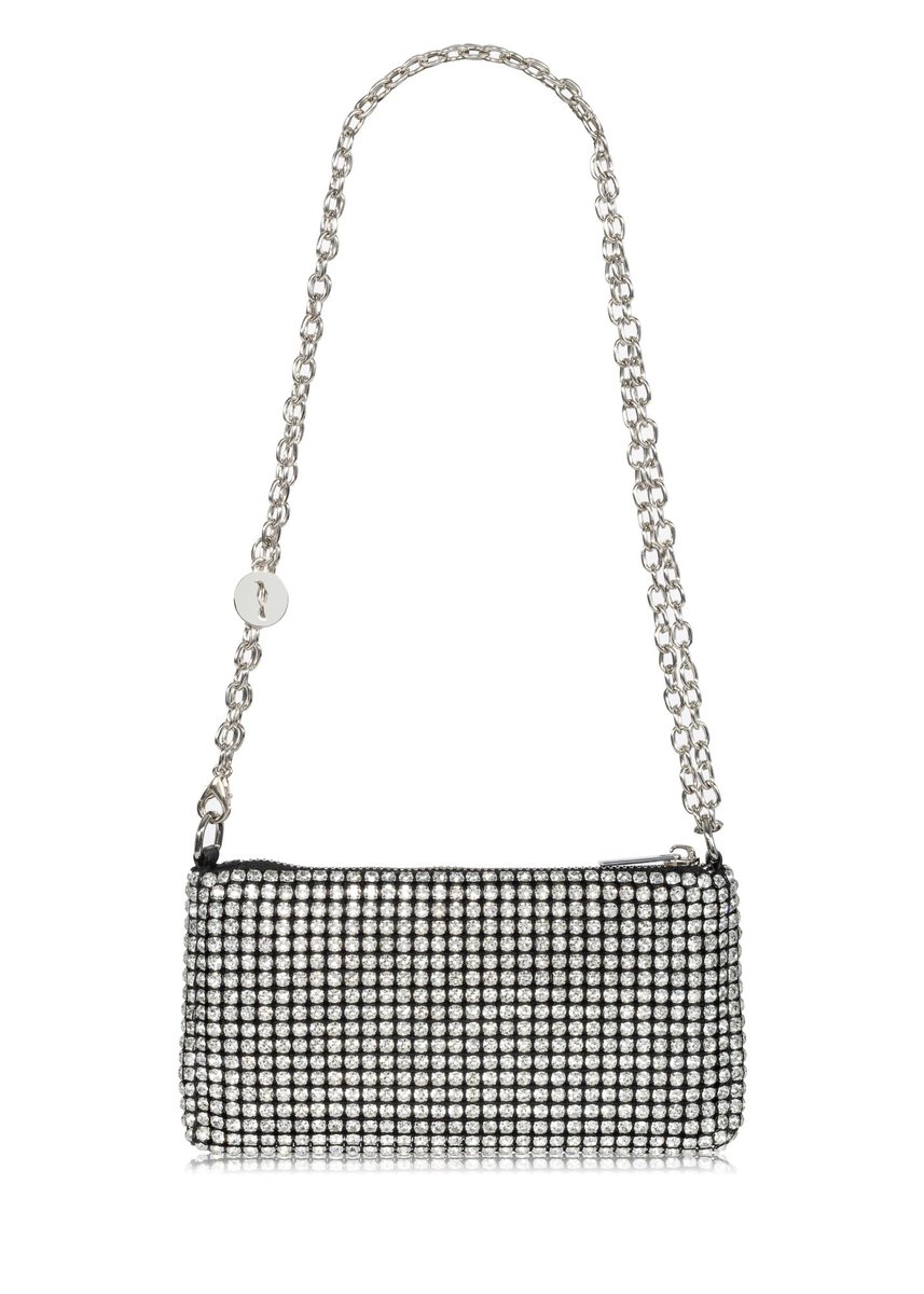 Mała srebrna torebka z dżetami TOREC-0854-92 - OCHNIK | Moda Sklep ...