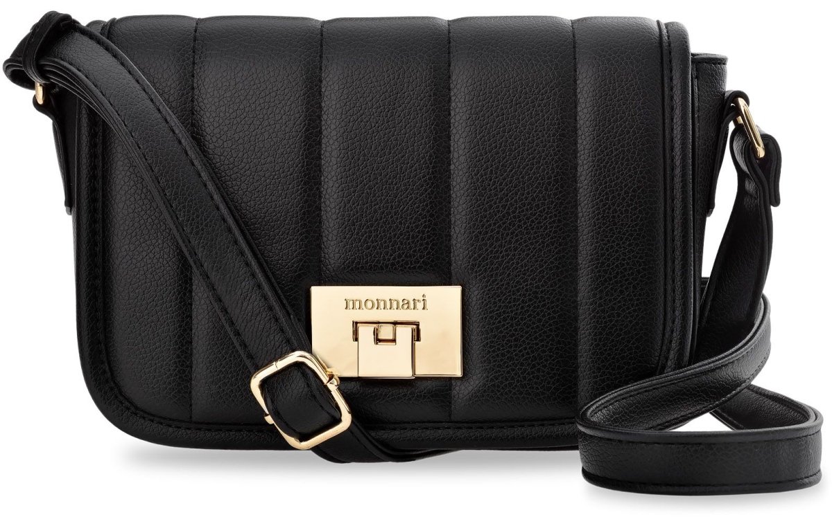 Mała torebka listonoszka monnari torba damska z klapą pikowana czarna - MONNARI | Moda Sklep ...