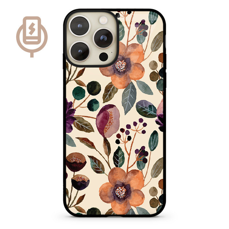 Malowane kwiaty - iPhone 15 Pro Etui szklane flexible indukcyjne [TIF ...