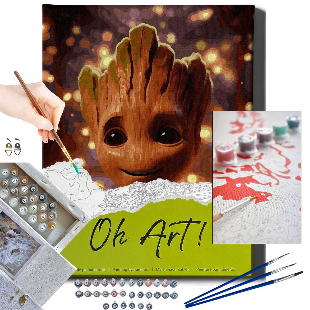 Malowanie Po Numerach 40x50 cm Baby Groot – Obraz do Malowania po ...