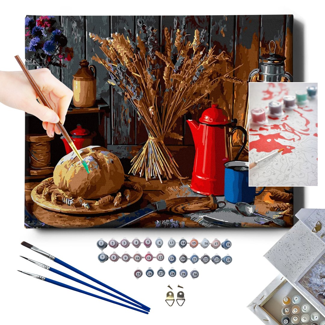 Malowanie Po Numerach 40x50 cm Pyszny chleb – Kreatywny Obraz do ...