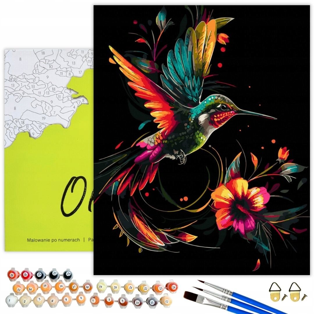MALOWANIE PO NUMERACH CZARNE PŁÓTNO Ptaki Obrazy Do Malowania po ...