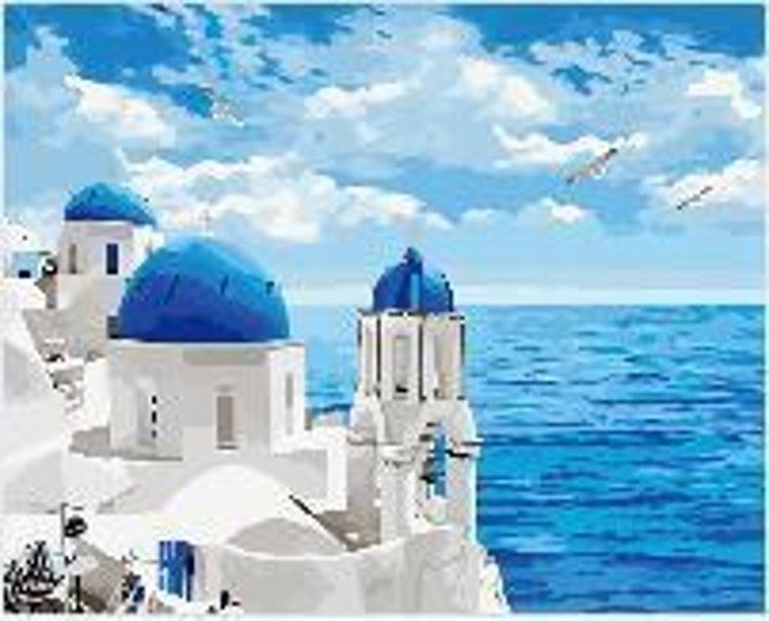 Malowanie Po Numerach Greckie Morze 50X40 Cm Na Ramie - Norimpex ...