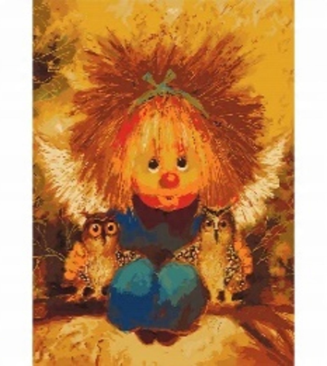 Malowanie Po Numerach Ludzik Z Sowami 50X40 Cm Z Ramą Kreatywne ...