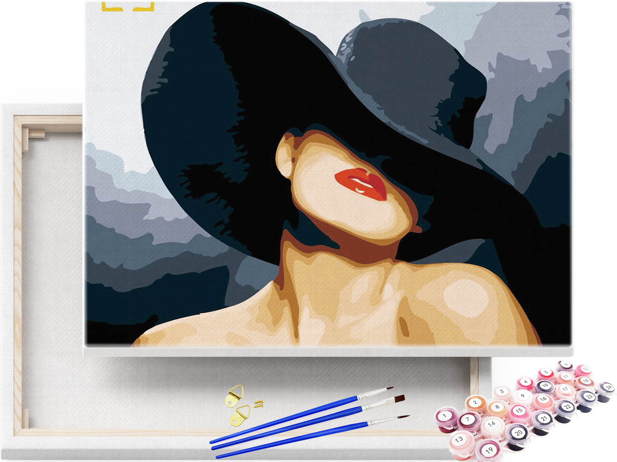 Malowanie po Numerach Piękna Kobieta w Kapeluszu / beliart - beliart | Sklep EMPIK.COM