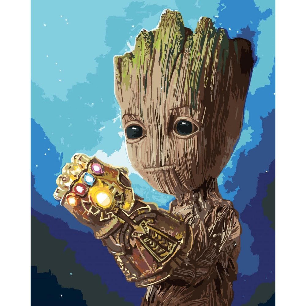 MALOWANIE PO NUMERACH Z RAMĄ Obrazy do malowania - Groot Marvel 40x50 ...