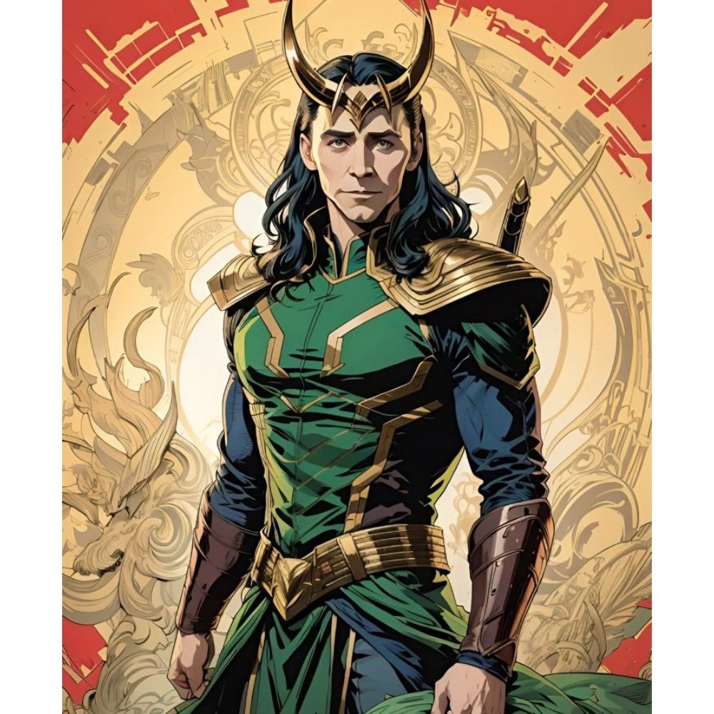 MALOWANIE PO NUMERACH Z RAMĄ Obrazy do malowania Marvel Loki 40x50 cm ...