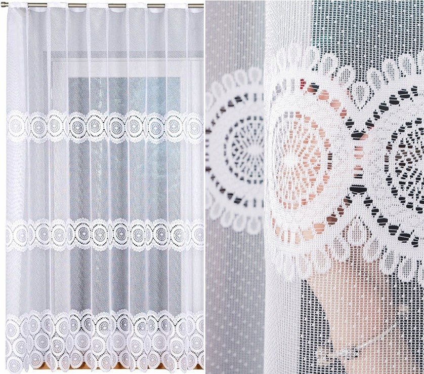 Malwina firana wzór 18535 200x170cm (z obszyciem) - HomeDekorator | Sklep EMPIK.COM