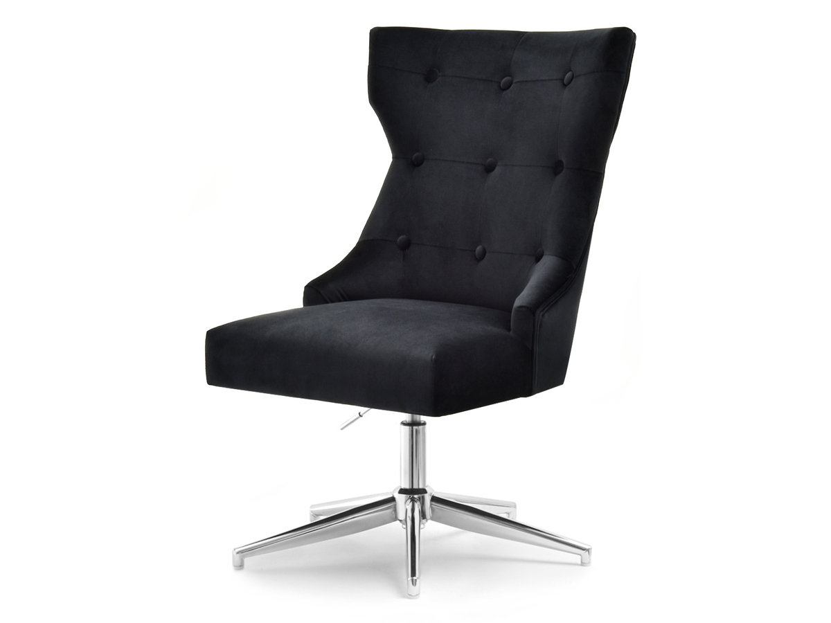 Mały Fotel Obrotowy Elba Czarny Welur - MEBEL-PARTNER | Sklep EMPIK.COM