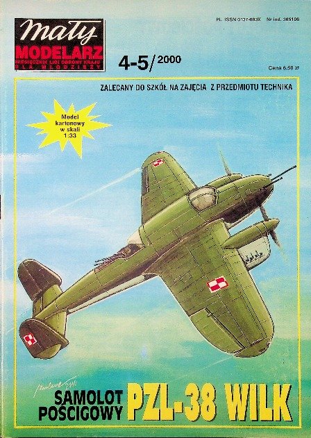 Mały modelarz Nr 4 i 5 / 00 samolot pościgowy pzl 38 wilk - W opisie ...