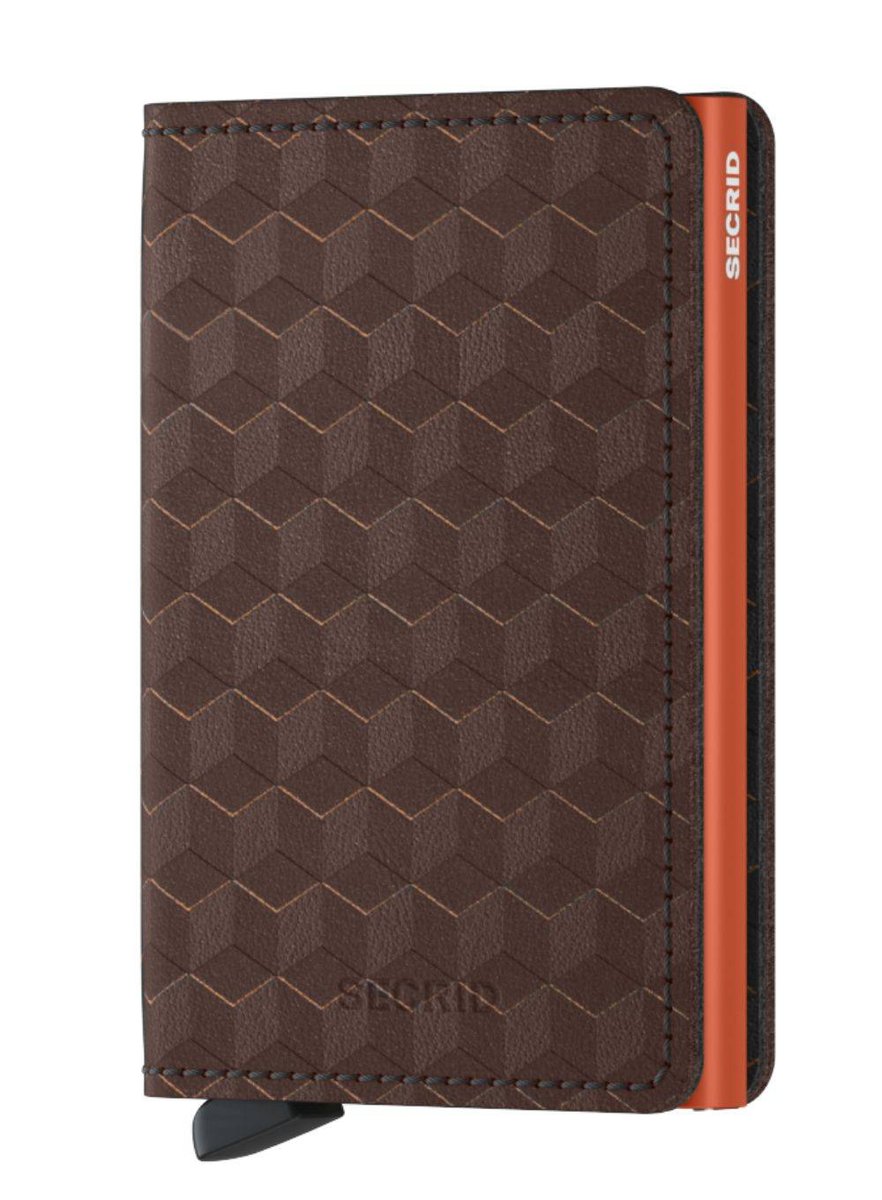 Mały portfel RFID Secrid Slimwallet Optical - brown / orange - SECRID ...