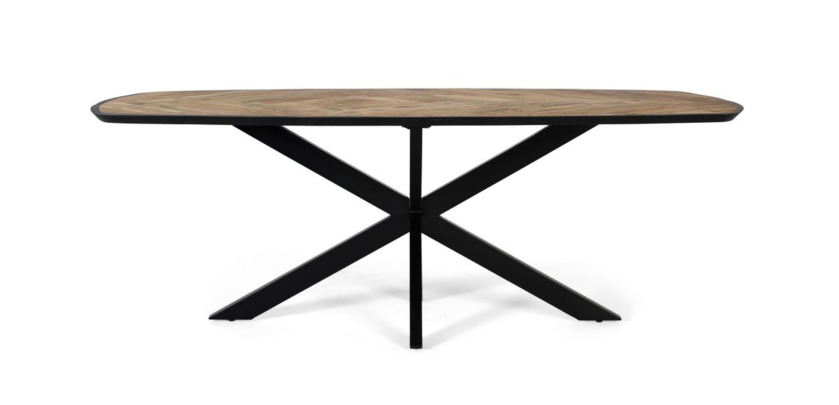 Mango wood dining table with rounded corners 220 cm - giner and colomer ...