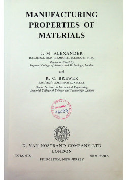 Manufacturing properties of materials - | Książka w Empik