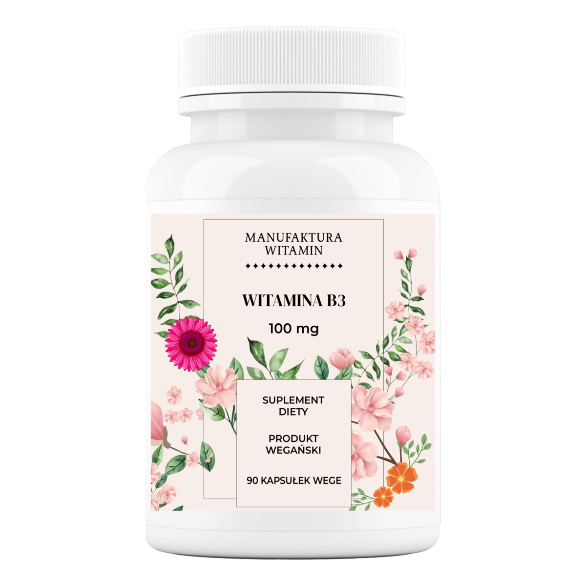 Manufaktura Witamin - Witamina B3 Niacyna 100 mg 90 kapsułek wege ...