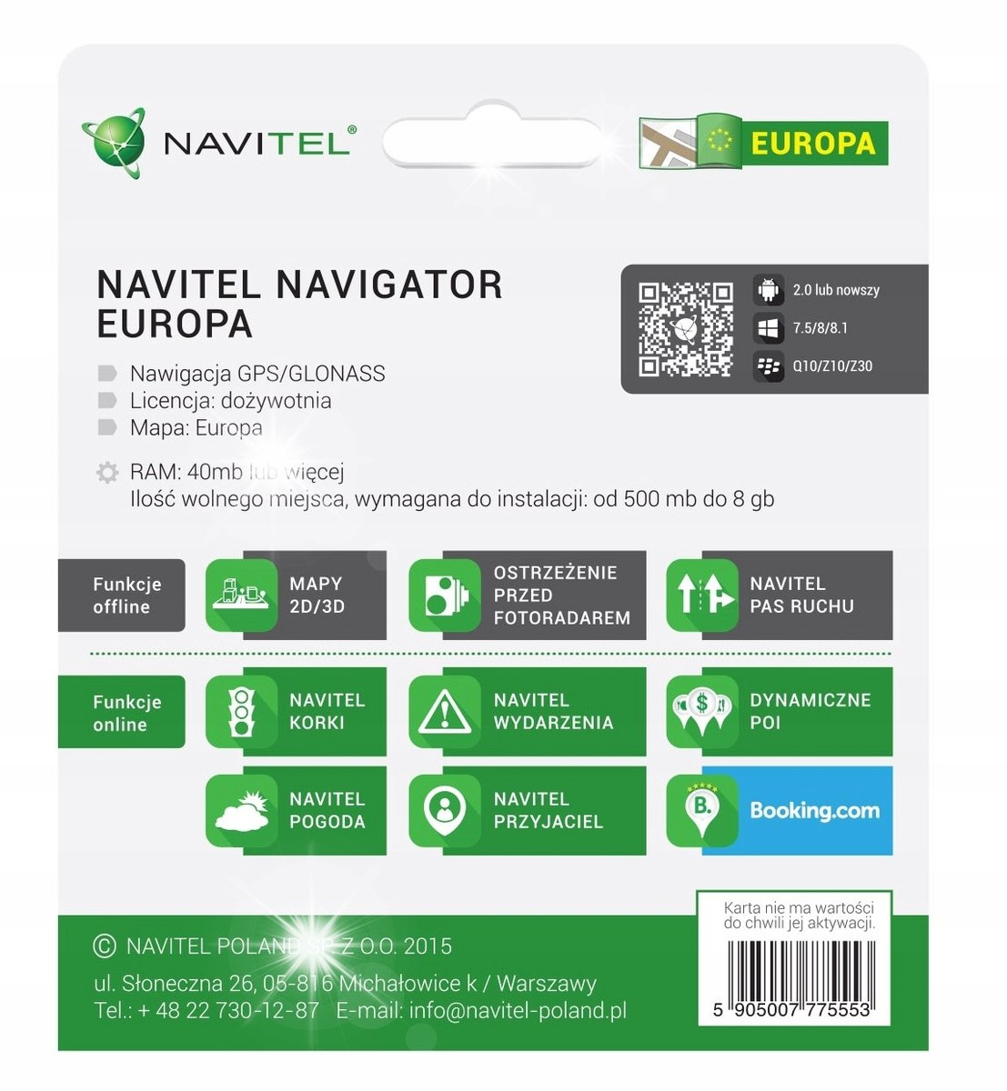 Mapa do nawigacji Europa NAVITEL Navigator Europa - Inna marka ...