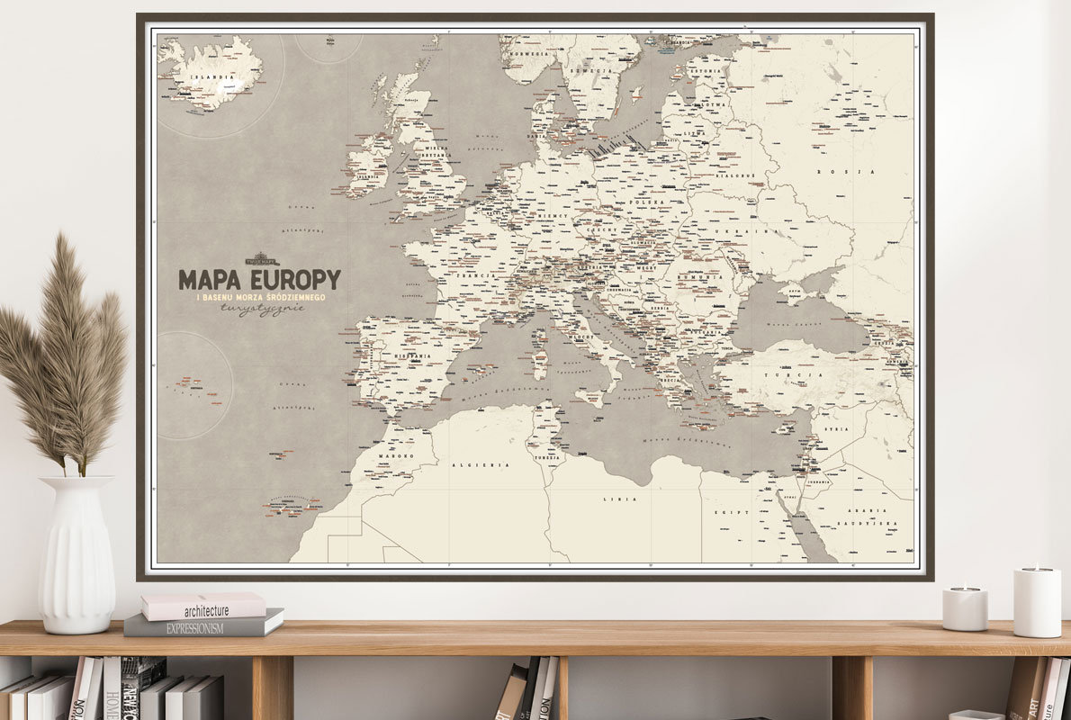 Mapa Europy i basenu Morza Śródziemnego - turystyczna "perłowa" - Other ...