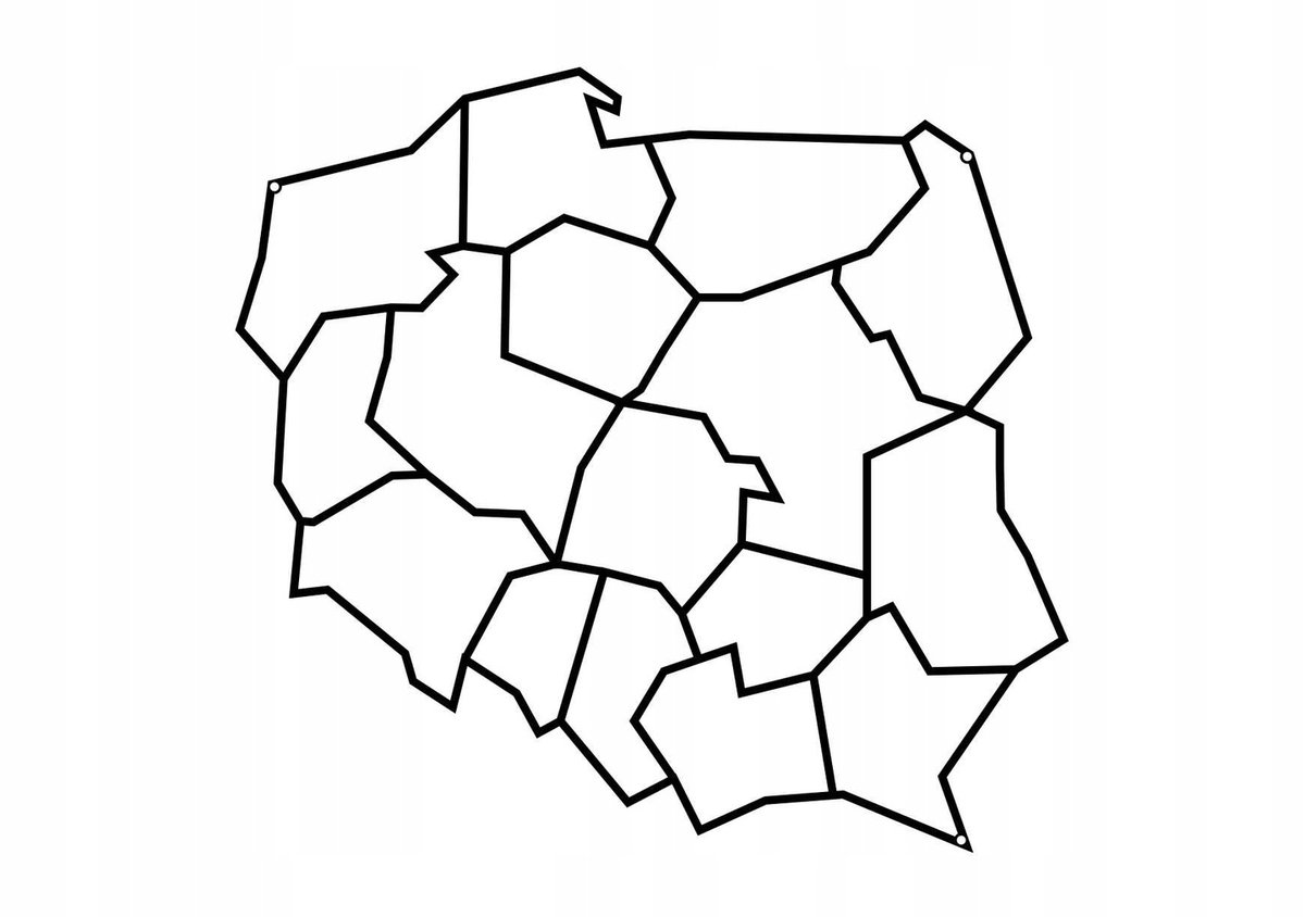 Mapa Polski metalowa ścienna DES033 40 cm biały matowy - Inna marka ...