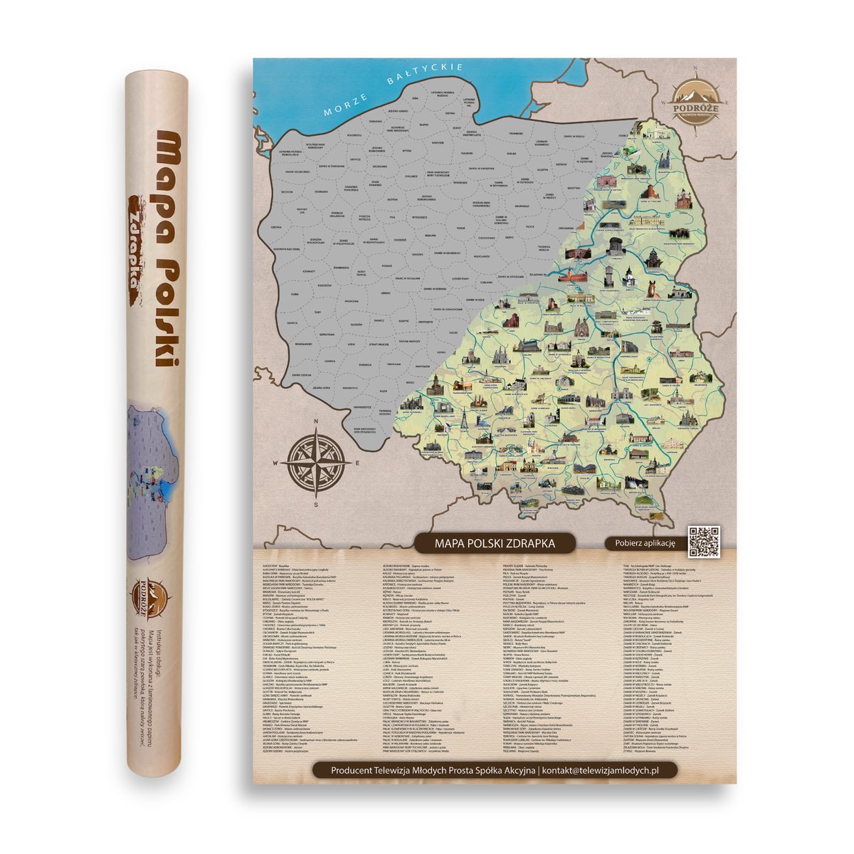 Mapa Polski Zdrapka 60x90 cm plakat w tubie - Inna marka | Sklep EMPIK.COM