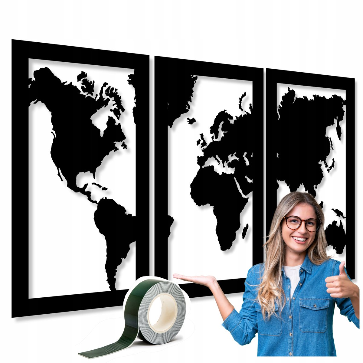 MAPA ŚWIATA NA ŚCIANĘ DREWNIANA Z DREWNA 135 cm XL OBRAZ AŻUROWY ...