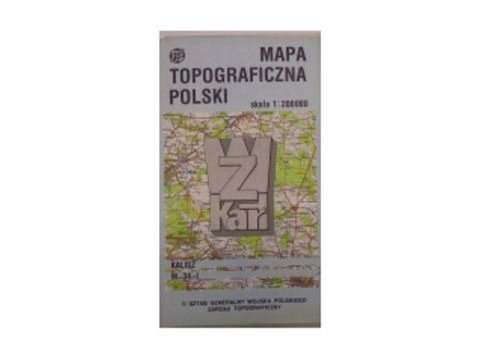 Mapa Topograficzna Polski - Kalisz - Skala 1:200 000 - Opracowanie ...