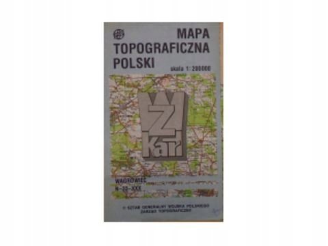 Mapa Topograficzna Polski - Węgrowiec - Skala 1:200 000 - Opracowanie ...