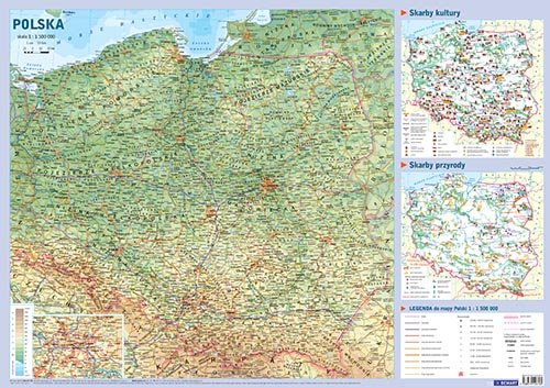 Mapa w tubie: Polska - fizyczna - Opracowanie zbiorowe | Książka w Empik