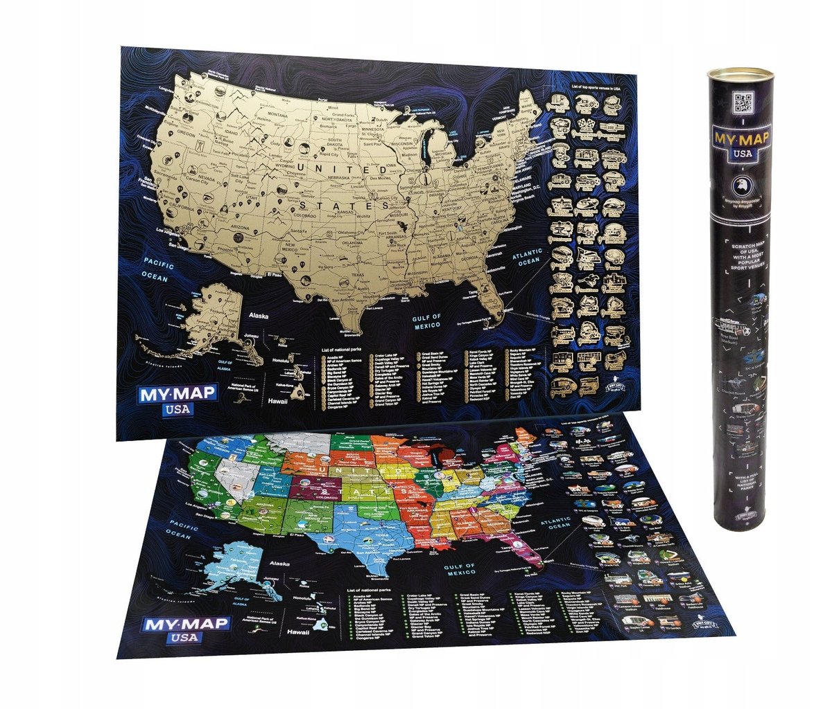 MAPA ZDRAPKA USA Scratch MAP + National Parks Travel map USA - inna ...