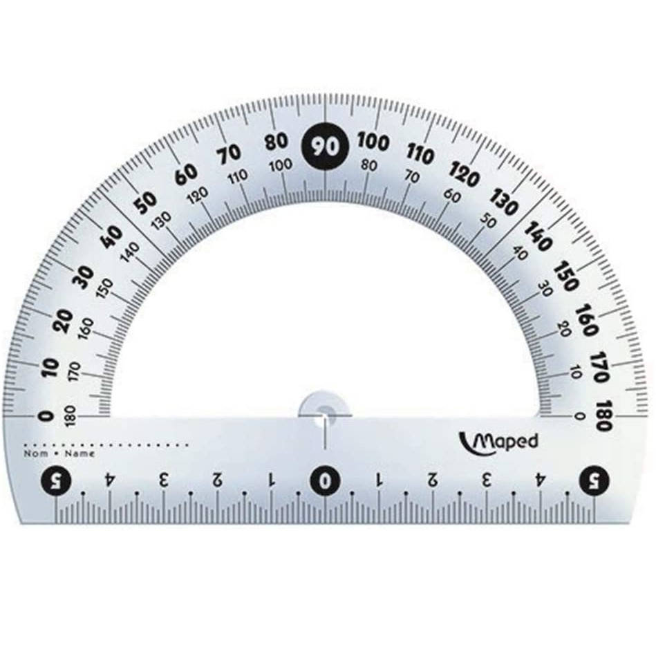 Maped ‎146134 Kątomierz półkolisty CLASSIC 12cm 180° przezroczysty ...