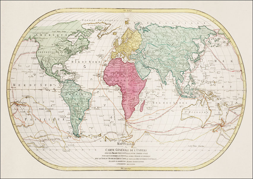 Mappe Monde ou Carte générale de l’Univers, Albert Lotter - plakat ...