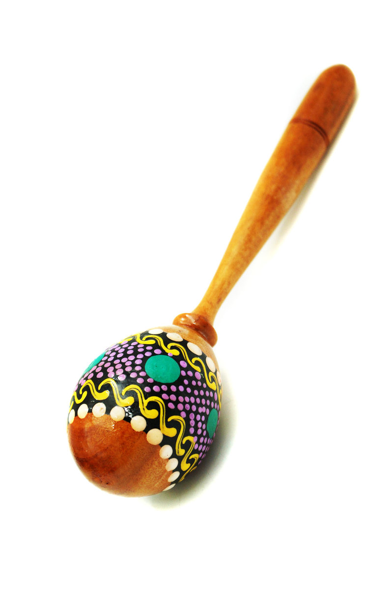 Marakas Drewniany Instrument Muzyczny Etniczny Naturalny Eko Grzechotka ...