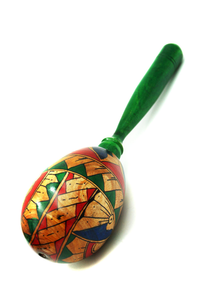 Marakas Drewniany Instrument Muzyczny Etniczny Naturalny Eko Grzechotka ...