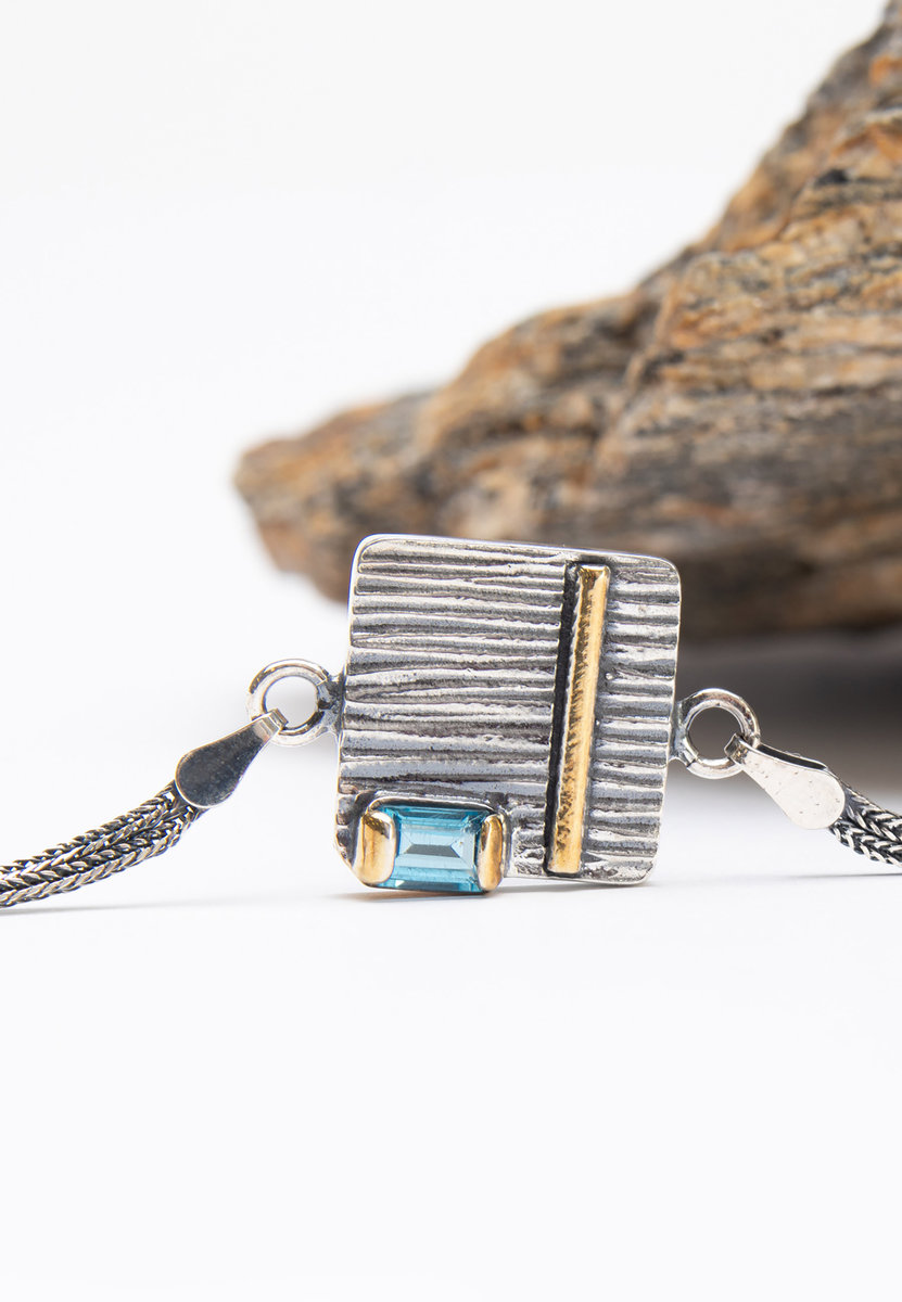 Marasimsim Bransoletka z zawieszką z topazem Swiss Blue - MARASIMSIM | Moda Sklep EMPIK.COM