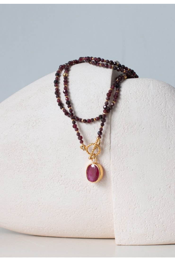 Marasimsim Naszyjnik z granatami i rubinami - MARASIMSIM | Moda Sklep EMPIK.COM