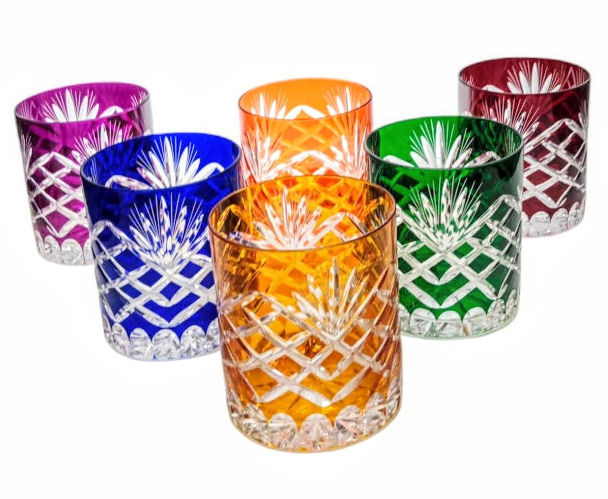 MaRika Kolorowe kryształowe szklanki do whisky 280ml Ananas - Inna ...