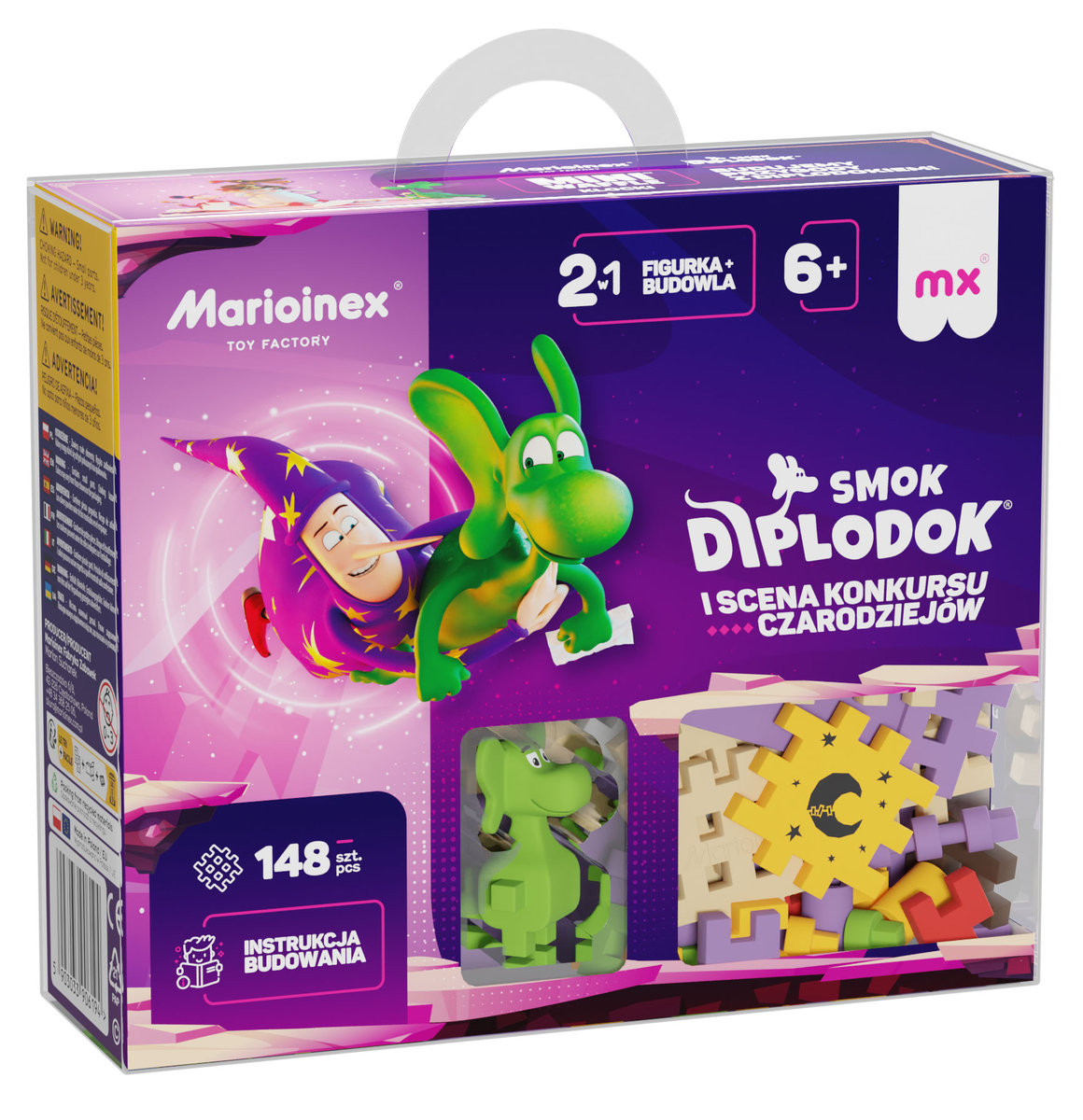 Marioinex Wafle Mini Smok Diplodok i Scena konkursu czarodziejów 148 el ...